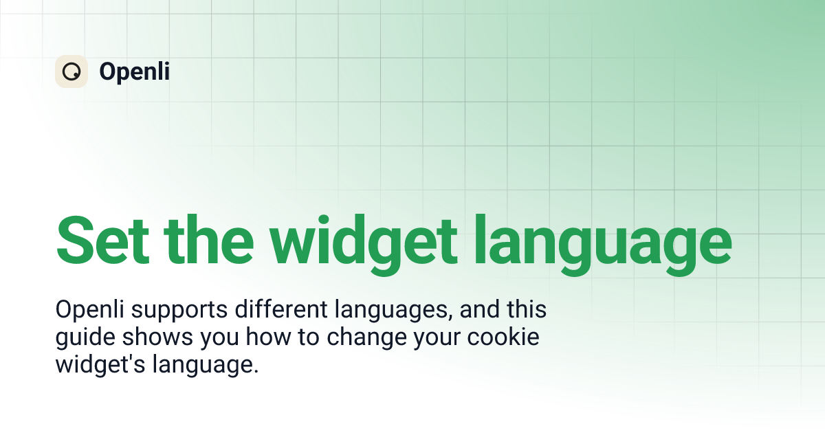 Set the widget language | Openli