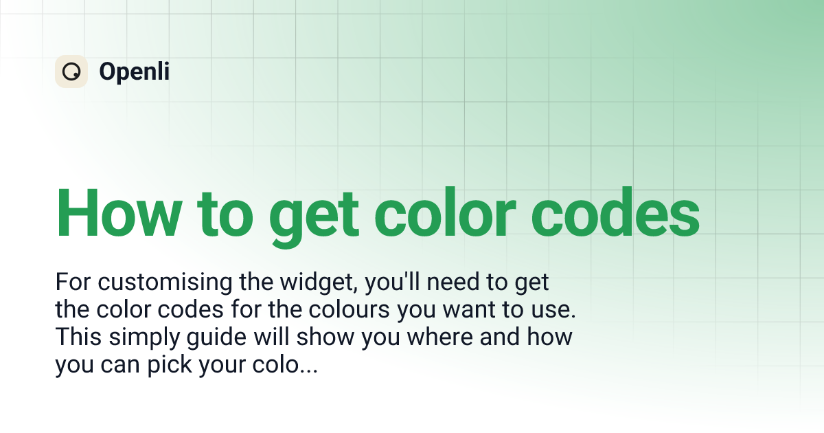 How to get color codes | Openli
